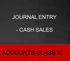 Cash Sales Journal Entry - Accounts