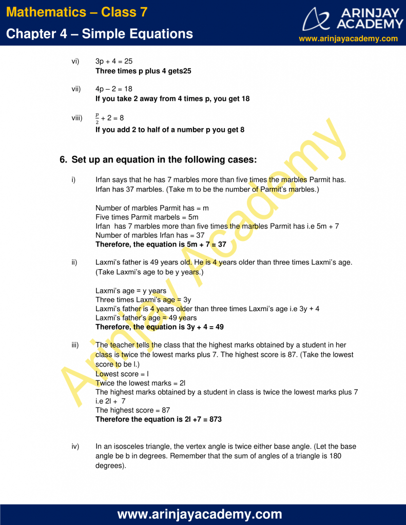 NCERT Solutions for Class 7 Maths Chapter 4 - Simple Equations