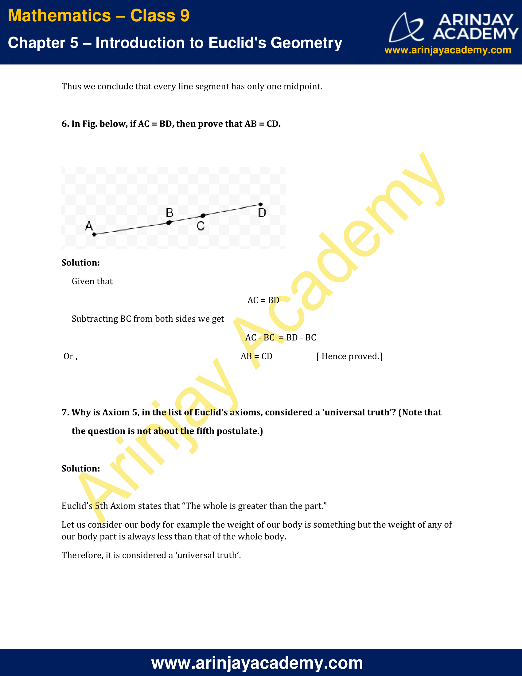 NCERT Solutions For Class 9 Maths Chapter 5 Exercise 5 1 Introduction