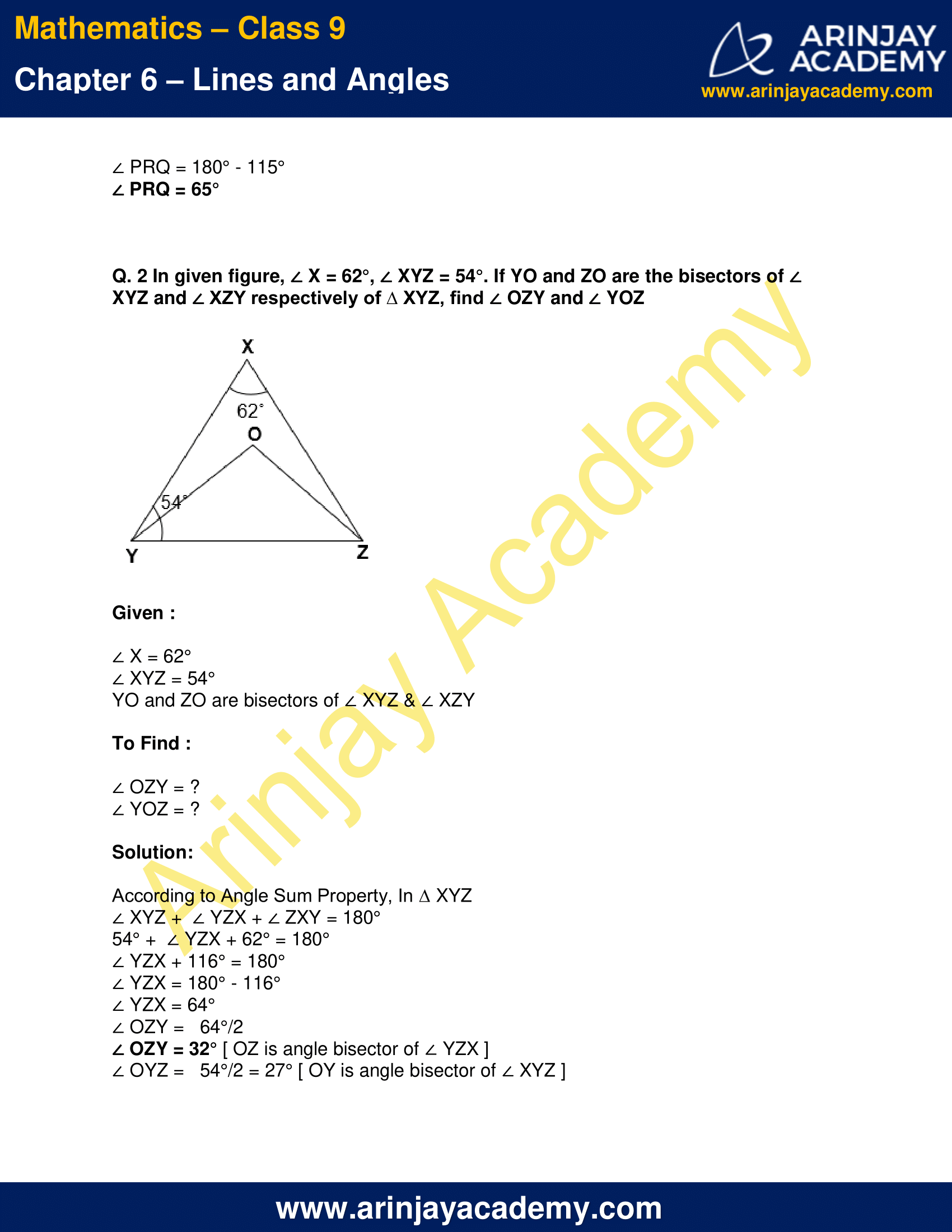 NCERT Solutions For Class 9 Maths Chapter 6 Exercise 6 3 Lines And Angles
