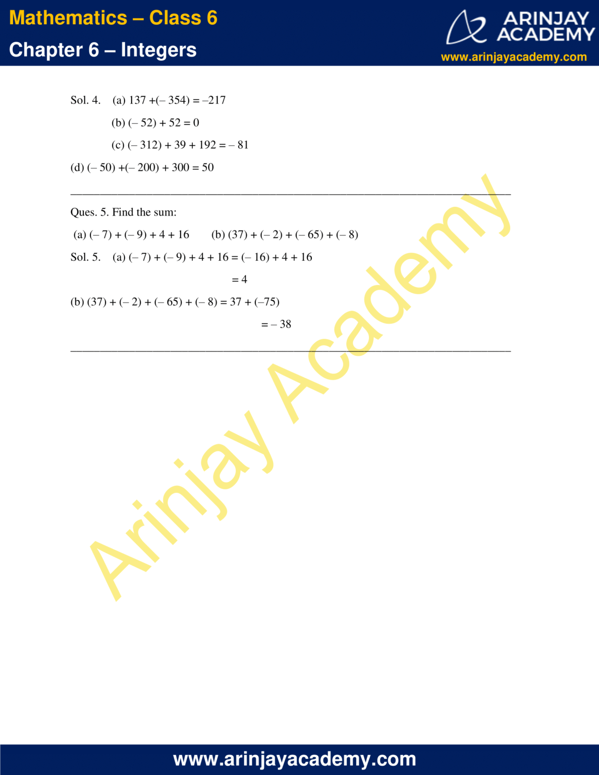 NCERT Solutions for Class 6 Maths Chapter 6 - Download PDF