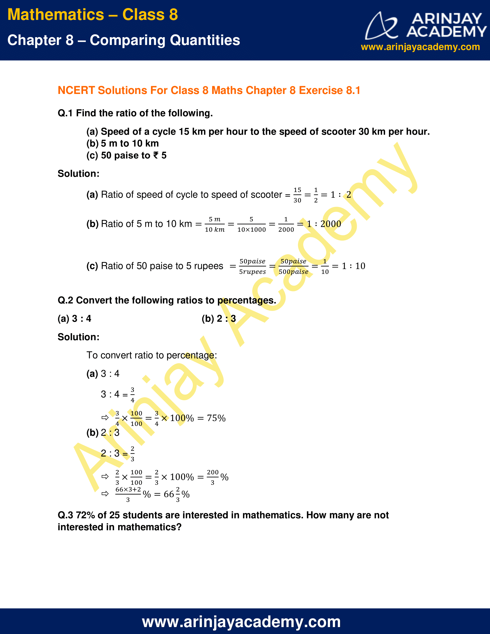 NCERT Solutions For Class 8 Maths Chapter 8 Exercise 8 1 Comparing NCERT Solutions For Class 8 Maths Chapter 8 Exercise 8 1 Comparing