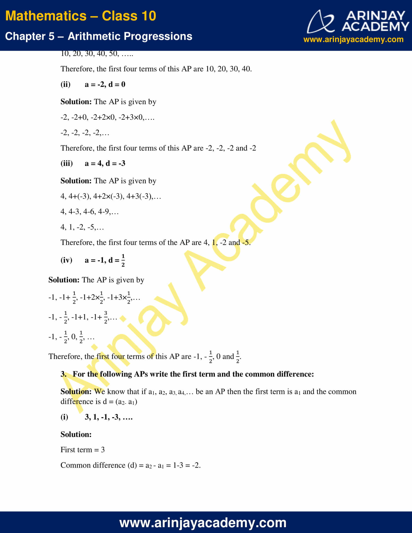 NCERT Solutions For Class 10 Maths Chapter 5 Exercise 5.1- Arithmetic ...