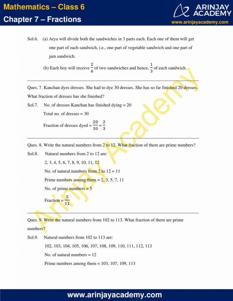 NCERT Solutions for Class 6 Maths Chapter 7 - Download PDF