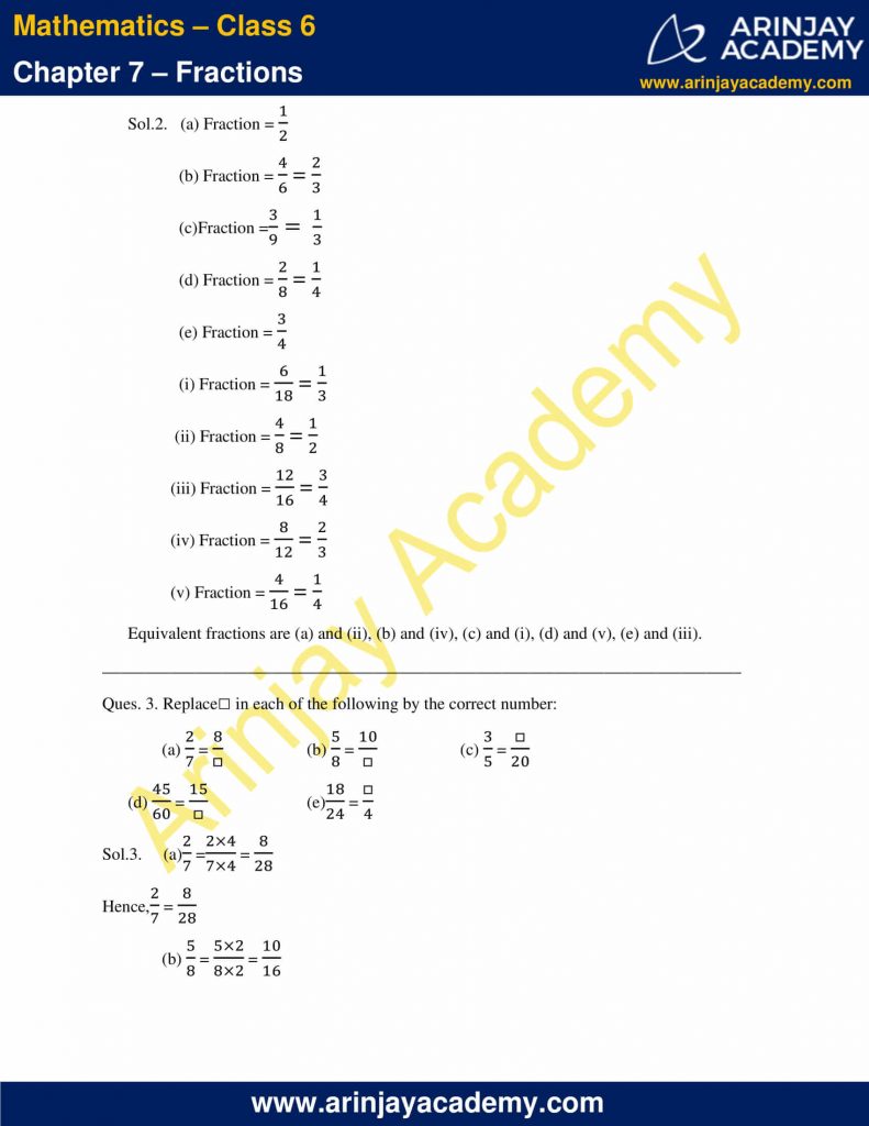 NCERT Solutions for Class 6 Maths Chapter 7 - Download PDF