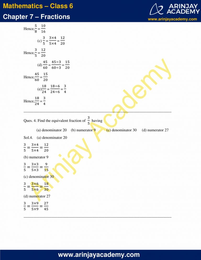 NCERT Solutions for Class 6 Maths Chapter 7 - Download PDF