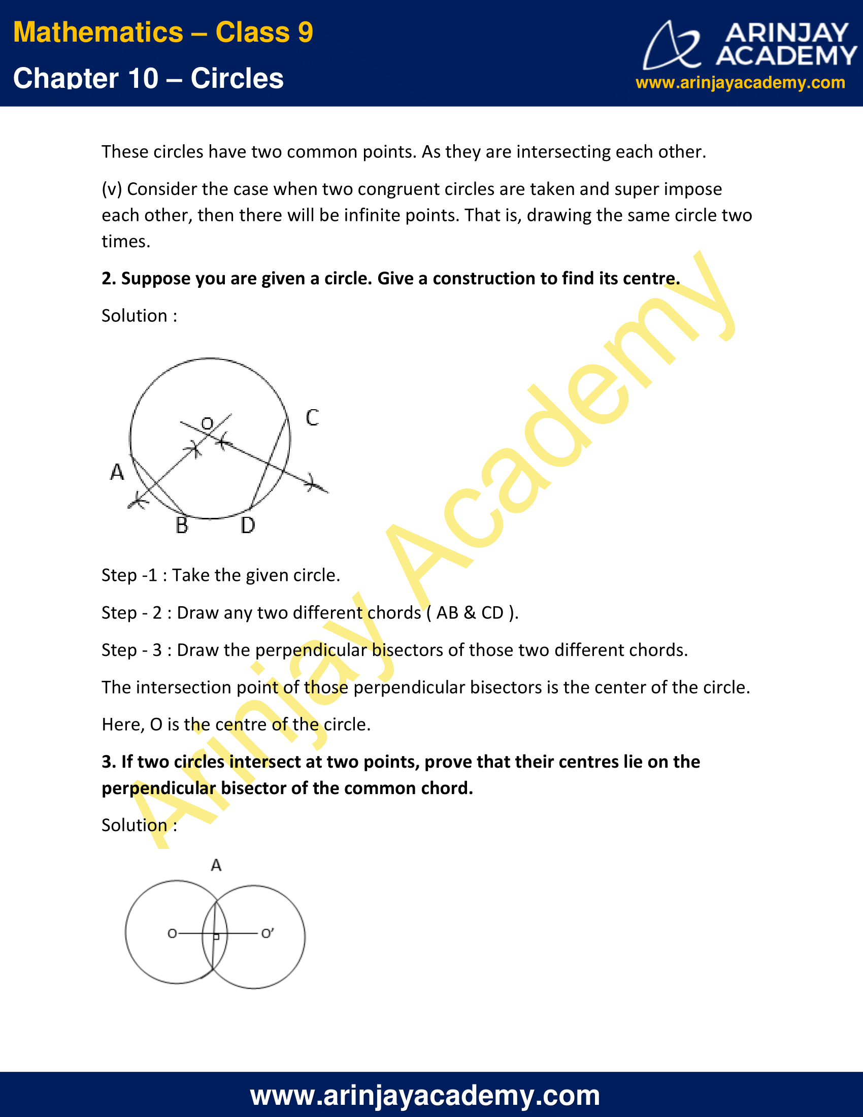 NCERT Solutions For Class 9 Maths Chapter 10 Exercise 10 3 Circles NCERT Solutions For Class 9 Maths Chapter 10 Exercise 10 3 Circles