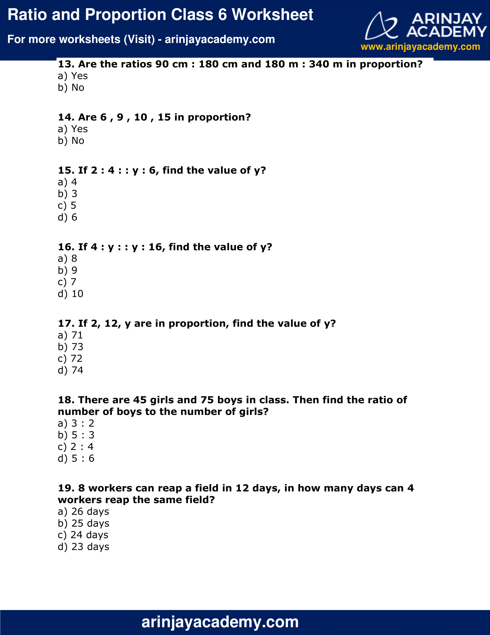 Ratio And Proportion Worksheets Class 6 Ratio And Proportion Worksheets Class 6
