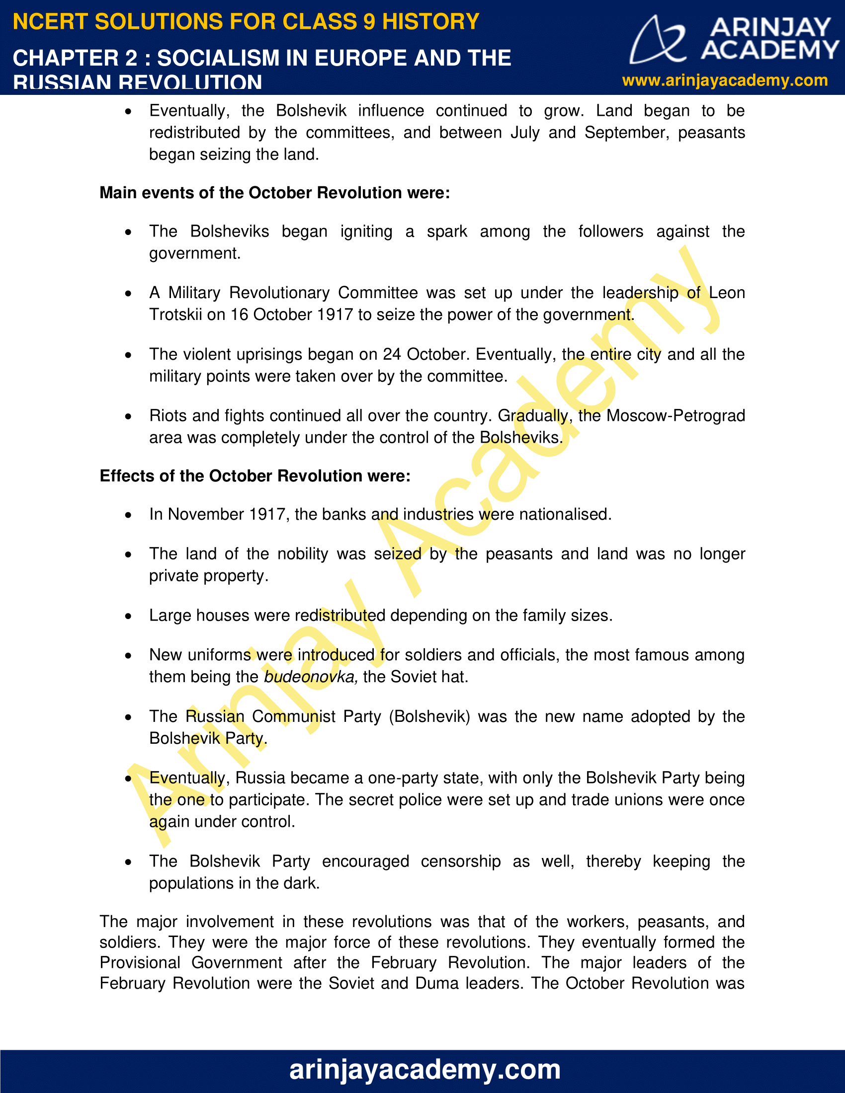 NCERT Solutions For Class 9 History Chapter 2 Arinjay Academy NCERT Solutions For Class 9 History Chapter 2 Arinjay Academy